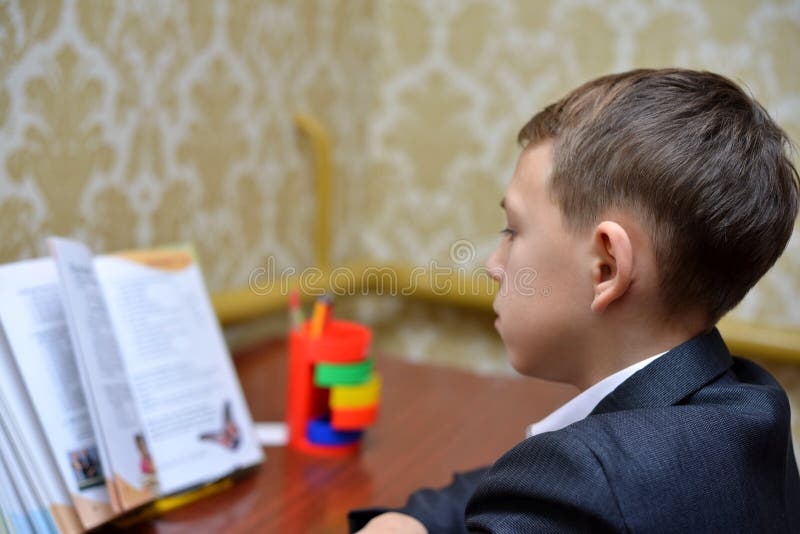 Selective Focus of Little Boy Learning How To Write His Name, Kid Study ...