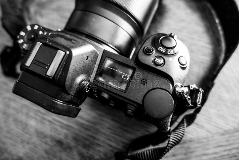 Selective Focus on Low Battery Display of a High End Camera before ...