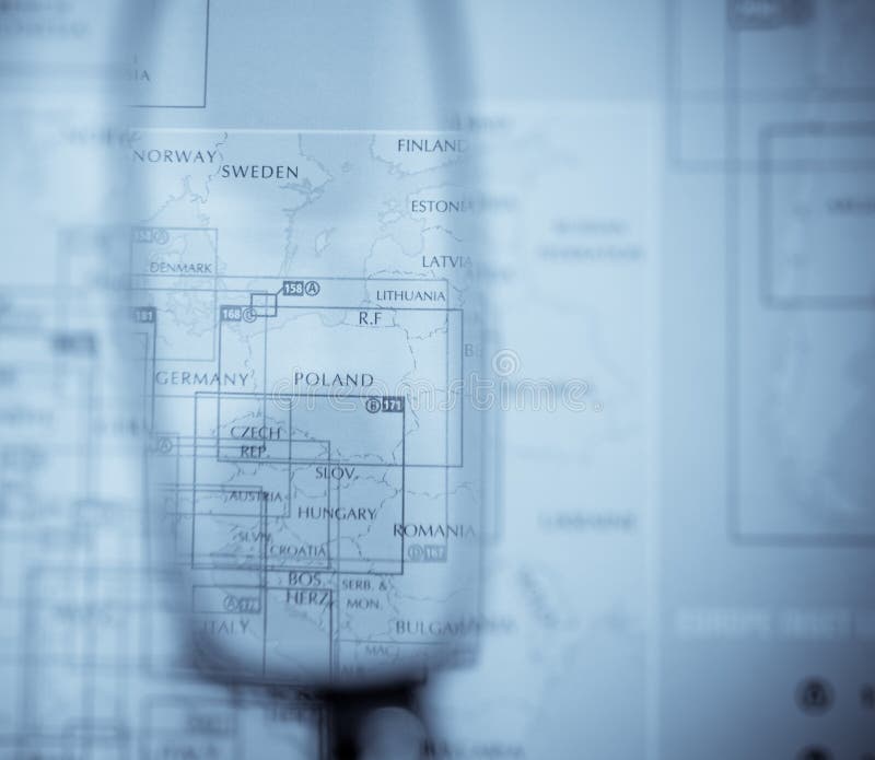 Selective Focus on Map of Europe Stock Image - Image of cartography ...