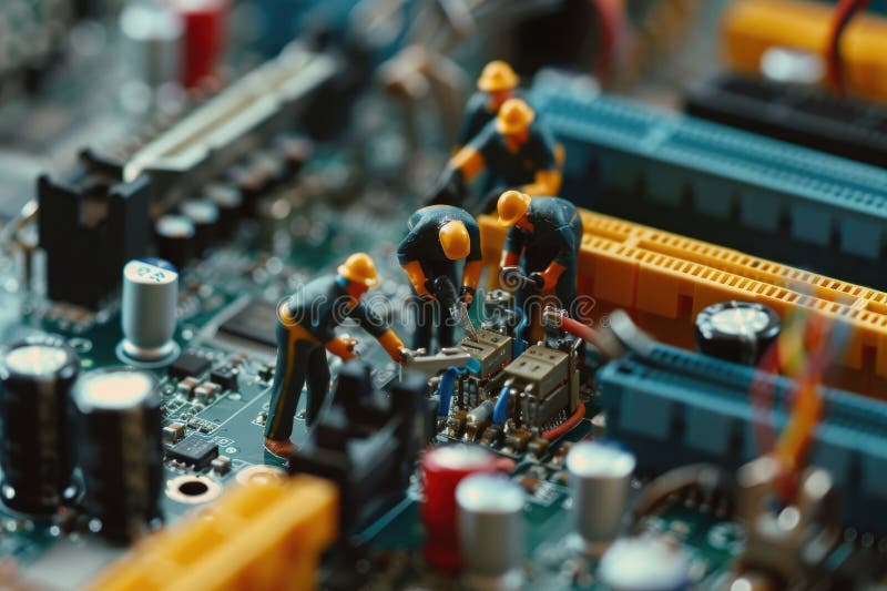 Selective Focus of Miniature Engineer and Worker Fixed and Maintenance ...