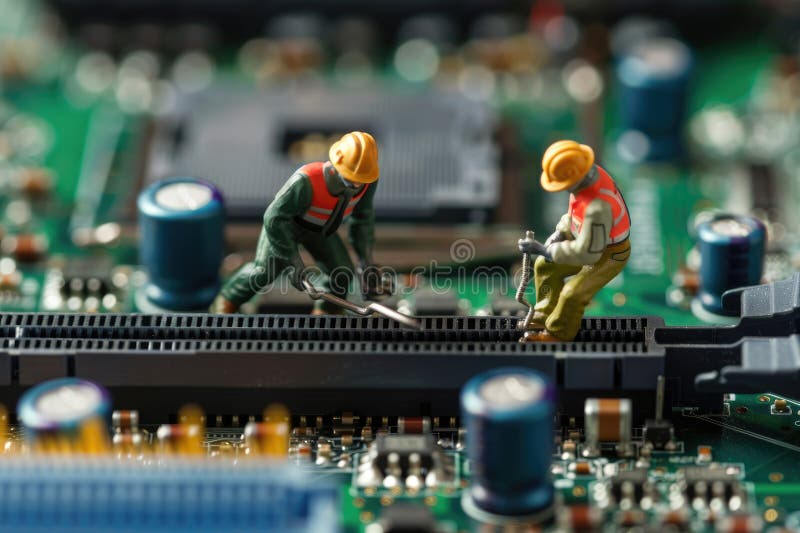 Selective Focus of Miniature Engineer and Worker Fixed and Maintenance ...