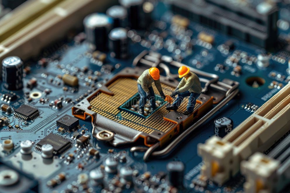 Selective Focus of Miniature Engineer and Worker Fixed and Maintenance ...