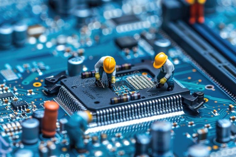 Selective Focus of Miniature Engineer and Worker Fixed and Maintenance ...