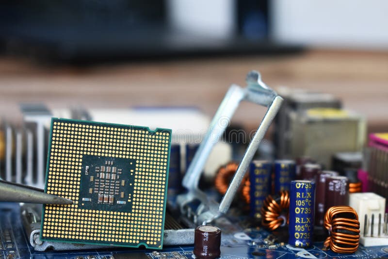Central Processing Unit Microprocessor Mainboard Computer Stock Image ...