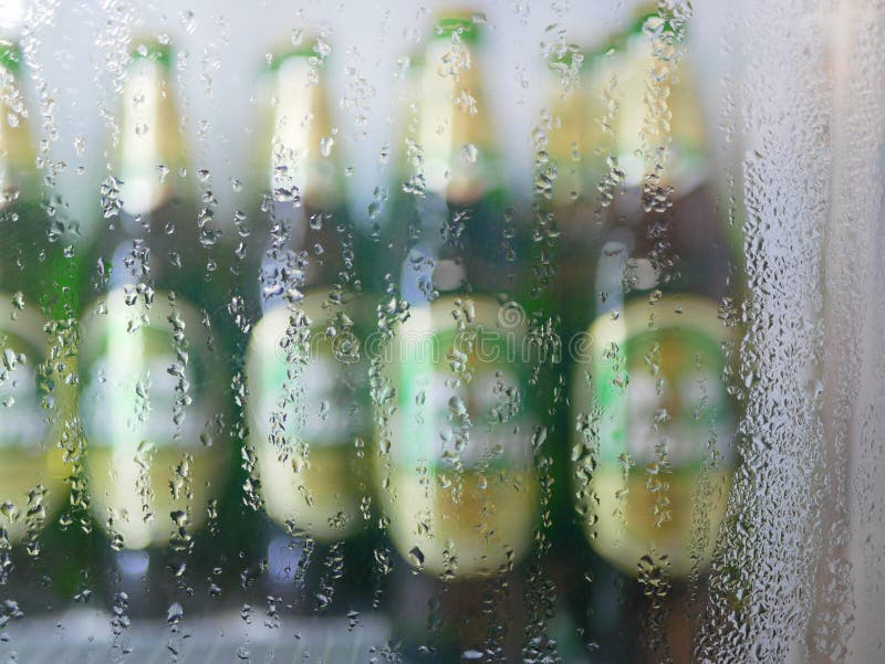 Selective Focus of Moisture on the Outside of a Refrigerator Door with ...