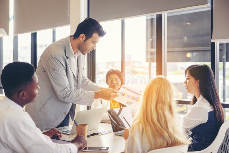 Selective Focus of Multi-ethnic Group of Young People Studying Together ...