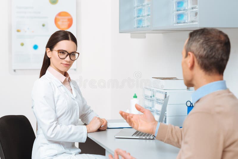Selective Focus of Patient at the Doctors Reception Stock Image - Image ...