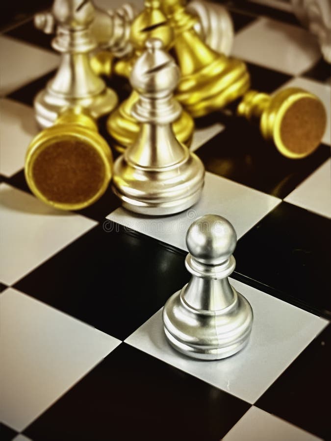 In Selective Focus of Pawn Figure of Chess,put on Checkedboard Stock ...
