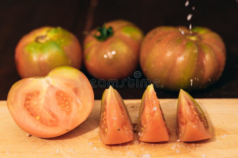 Selective Focus, Photograph a Split Tomato for a Salad with More ...