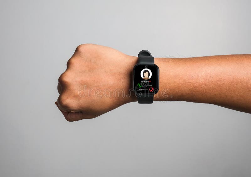 Receive Call at Smartwatch stock image. Image of service - 235143005