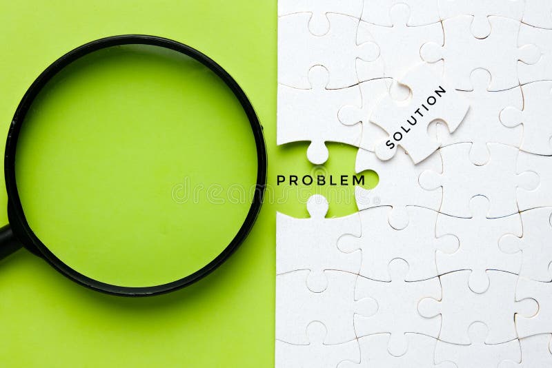 Selective Focus Picture of Problem and Solution Word at Jigsaw with ...