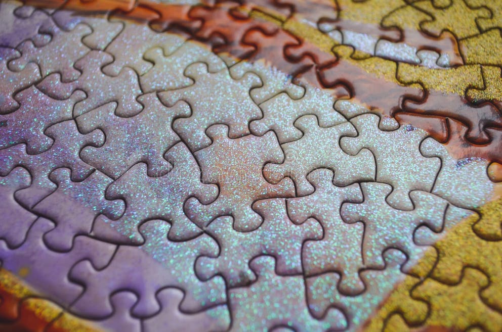 Selective Focus of Pieces Puzzle, Puzzle Background. Stock Photo ...
