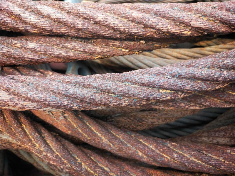 Selective Focus of a Pile of Rusty Wire Slings Stock Image - Image of ...