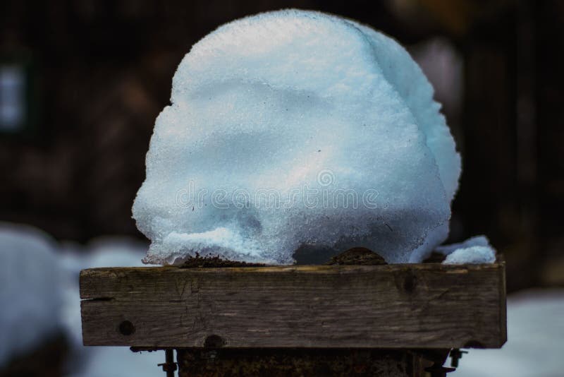 A Big Pile of Snow Near the Road Stock Photo - Image of corner, wall ...