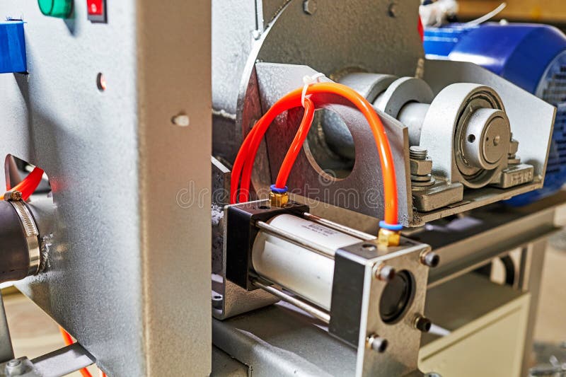 Plastic Tubes of the Pneumatic System Connected To the Pneumatic ...