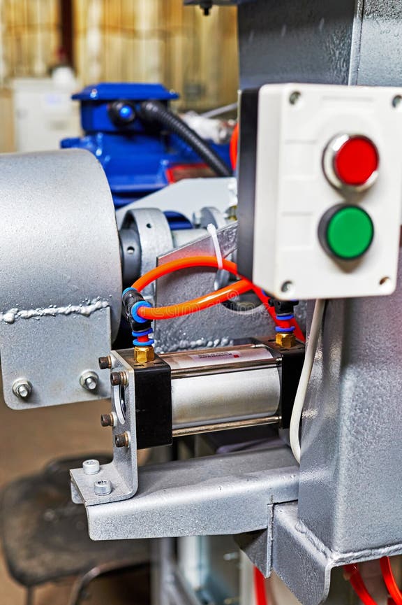 Plastic Tubes of the Pneumatic System Connected To the Pneumatic ...