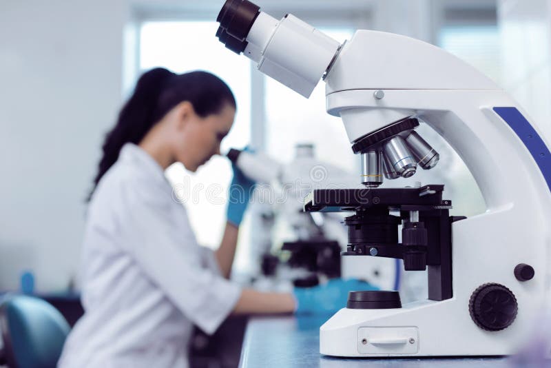 Selective Focus of a Professional Microscope Stock Photo - Image of ...
