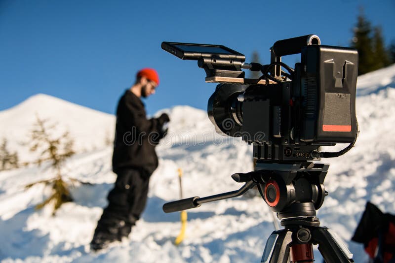 Selective Focus on a Professional Photo Camera Against the Backdrop of ...