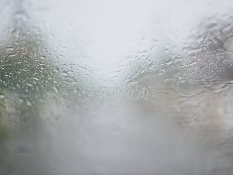 Selective Focus of Rain on Car Slanted Windshield Stock Image - Image ...