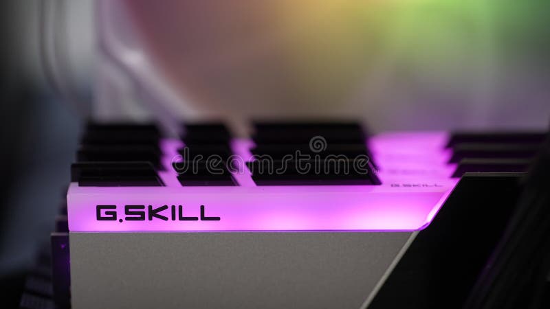 Selective Focus of RAM Memory Sticks Installed on Motherboard Inside ...