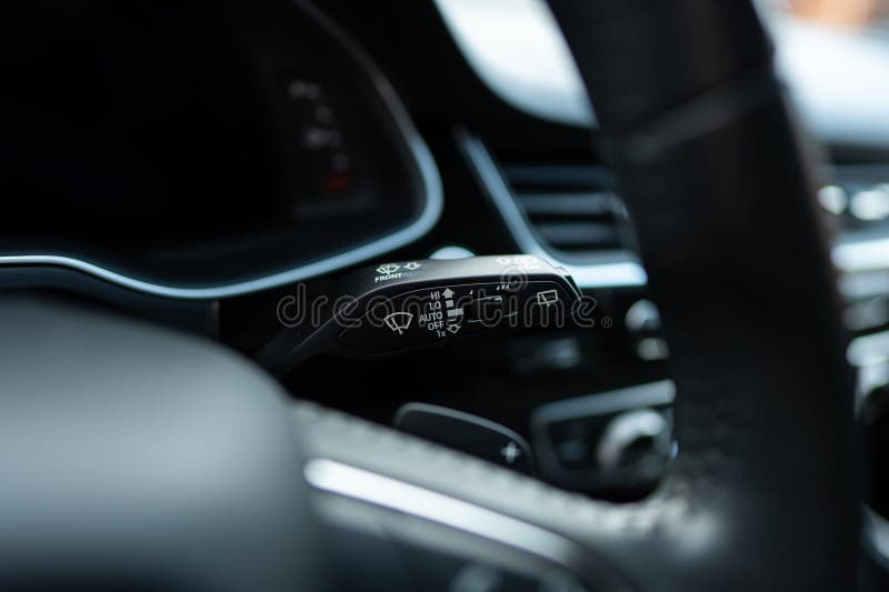 Selective Focus of Right Turn Signal Lever Being Mounted on Steering ...