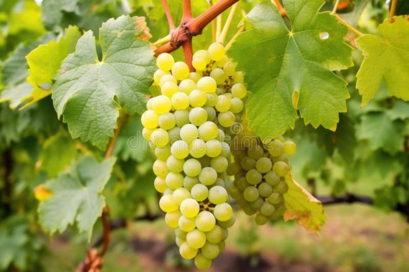 Grape Cluster with Vineyard Hill Backdrop Stock Image - Image of ...