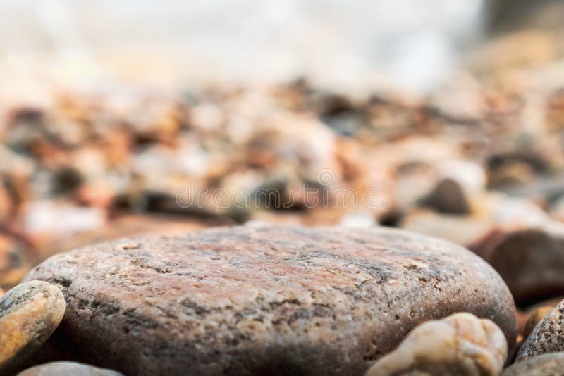 Selective Focus on Rocks Texture with Blur Beach in Background Stock ...