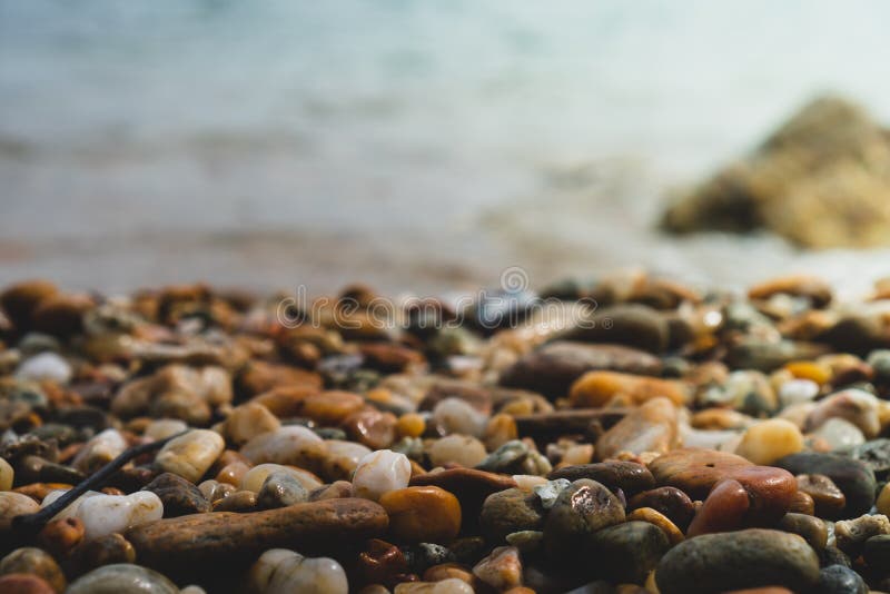 Selective Focus on Rocks Texture with Blur Beach for Display Product ...
