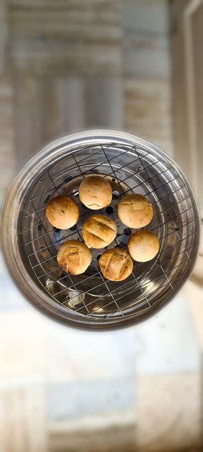 Selective Focus on Round Shape Food in Backing Pan Stock Photo - Image ...