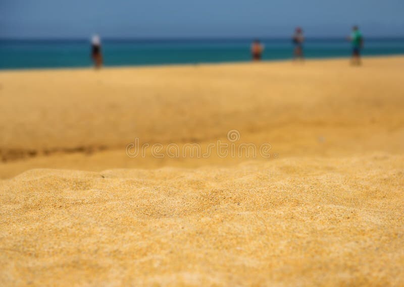 Selective Focus on Sand with Beach Background Stock Photo - Image of ...