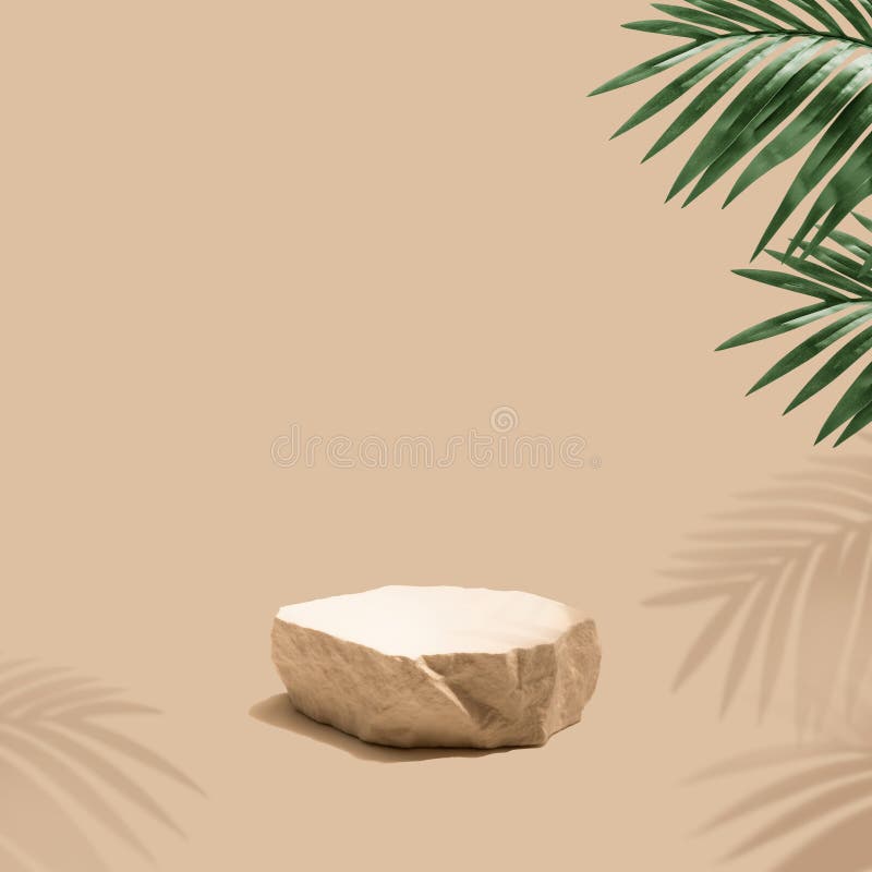 Selective Focus.sandstone Top Product Display Platform in Tropical ...