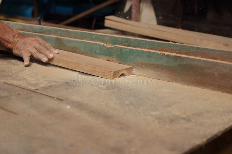 Selective Focus and Shallow Depth of Field. a Piece of Wood is Being ...