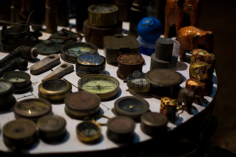 Selective Focus Shot of Antique Rare Items Collection Including Old ...