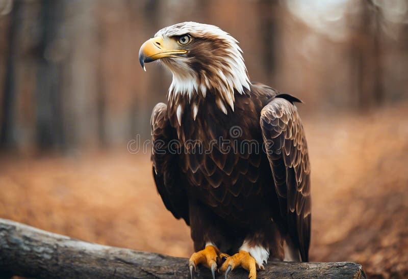 Selective Focus Shot of a Bald Eagle Sitting on a Dry Branch of a Tree ...