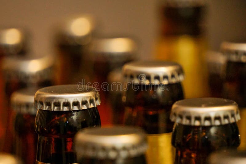 Selective Focus Shot of Beer Caps Stock Photo - Image of beverage ...