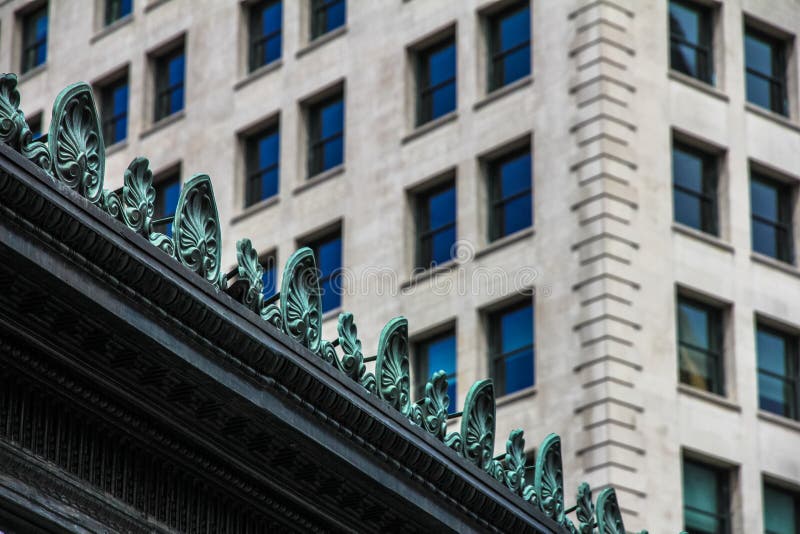 Selective Focus Shot of a Building`s Roof with a Blurred White Building ...