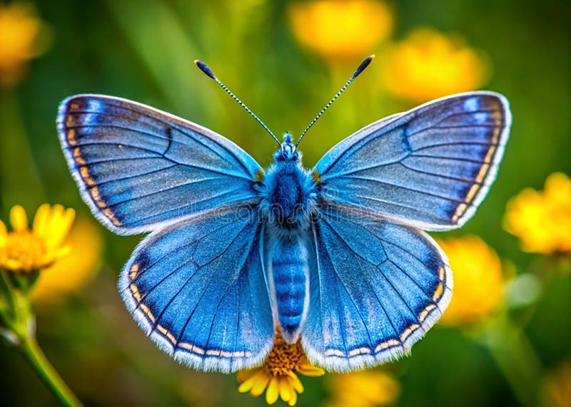 Selective Focus Shot of Chapman S Blue Butterfly Stock Image - Image of ...