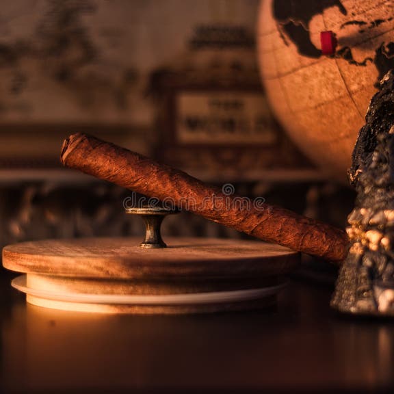 Selective Focus Shot of a Cigar in a Classy Vintage Setting Stock Image ...