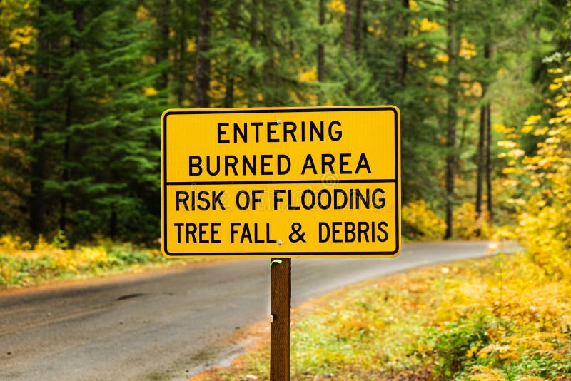 Selective Focus Shot of an Entering Burned Area Sign on the Side of a ...