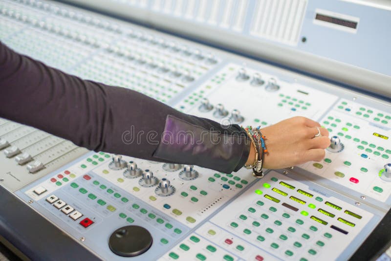 Selective Focus Shot of a Female Operating the Control Panels Stock ...