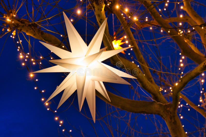 Selective Focus Shot of a Hanging Moravian Star Stock Photo - Image of ...