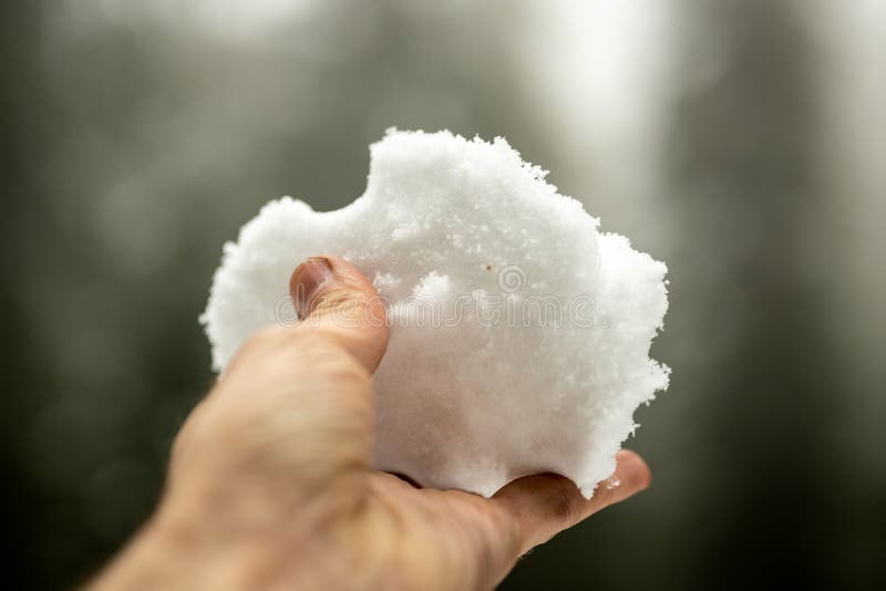 Selective Focus Shot of a Human Hand Holding a Snowball Stock Image ...