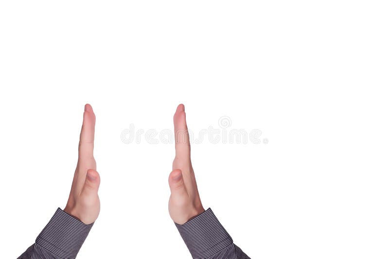 Selective Focus Shot of Human Hands Holding Nothing in a White ...