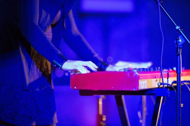 Selective Focus Shot of a Person Playing the Keyboard Stock Image ...