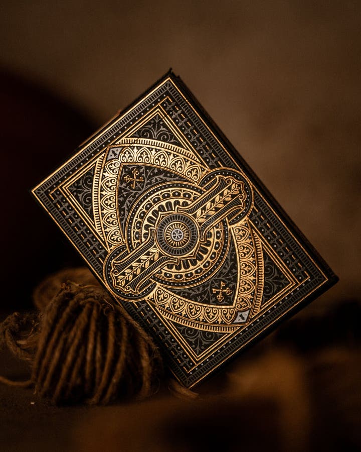 Selective Focus Shot of a Playing Cards Deck Leaning on a Rope Stock ...