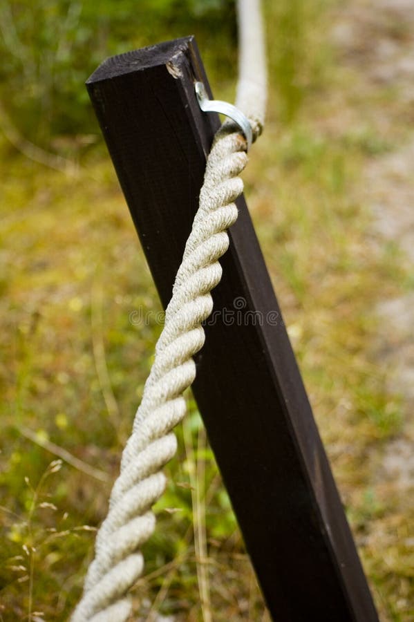 Selective Focus Shot of Rope Fence. Stock Image - Image of safety ...