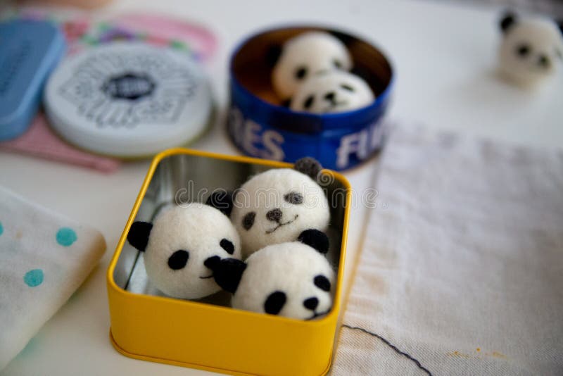 Selective Focus Shot of Small Cute Panda Toys Stock Image - Image of ...