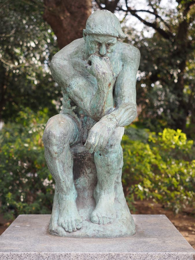 Selective Focus Shot of a Statue Made by Rodin, the Thinker in Tokyo ...
