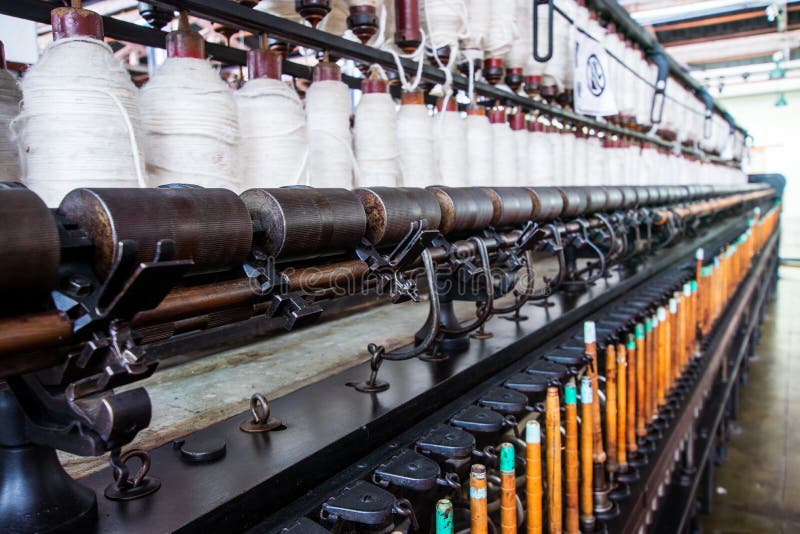 Selective Focus Shot of Textile Production Machine Stock Photo - Image ...