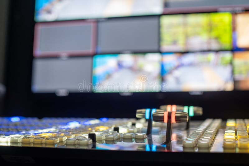 Selective Focus Shot of TV Broadcast Switcher and Multiview Stock Image ...